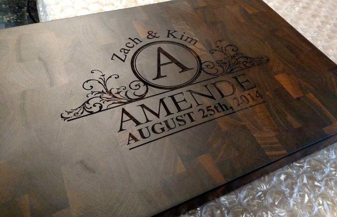 Engraved End Grain Cutting Board Wedding Gift Handmade ...