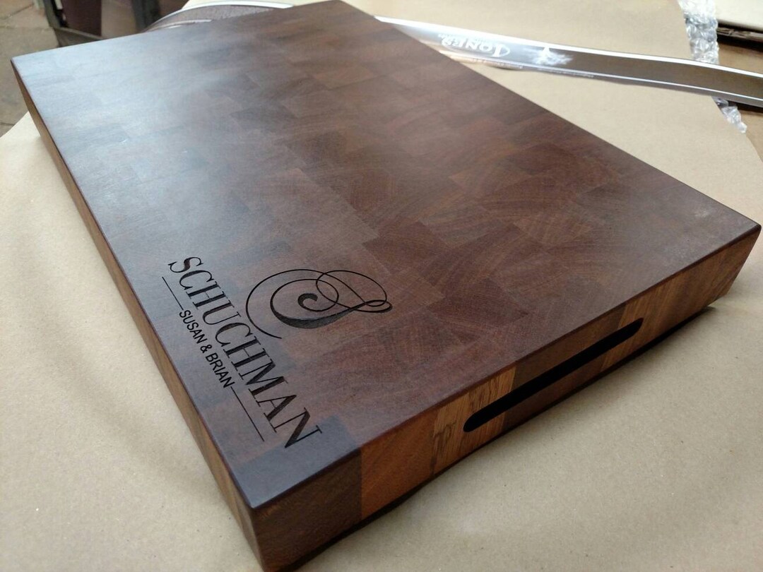 Personalized Engraved Mahogany Cutting Board Butcher Block - Etsy