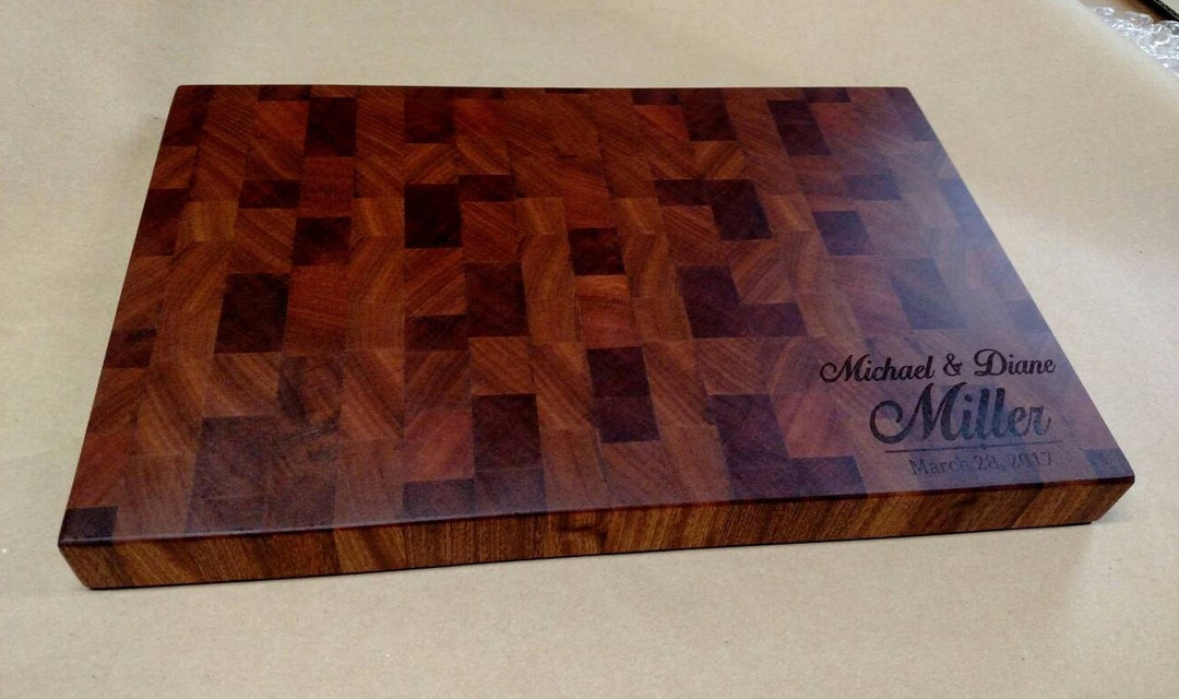 Personalized Engraved Mahogany Cutting Board Butcher Block - Etsy