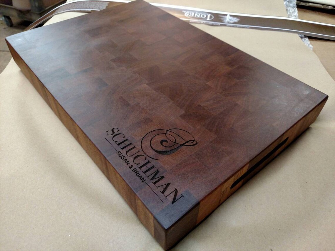 Personalized Engraved Mahogany Cutting Board Butcher Block | Etsy