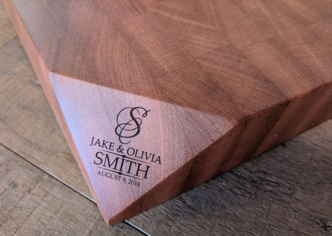 Personalized Engraved Monogramed Cutting Board Butcher Block With ...