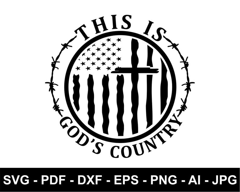God Family Country Svg, Christian Cross Design (digital Download) - Etsy