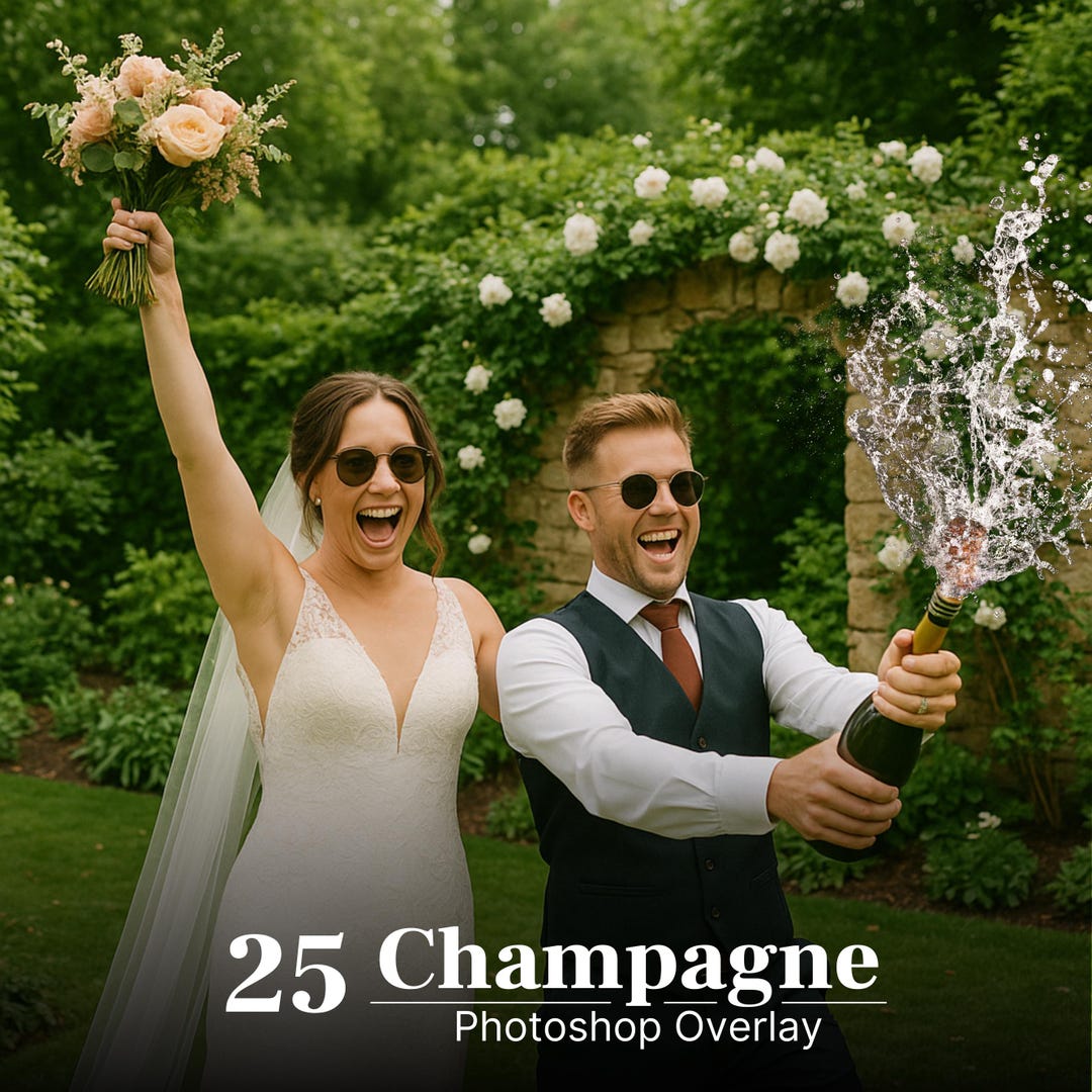 Champagne Spray Overlays, Wedding Champagne Photoshop Overlays ...