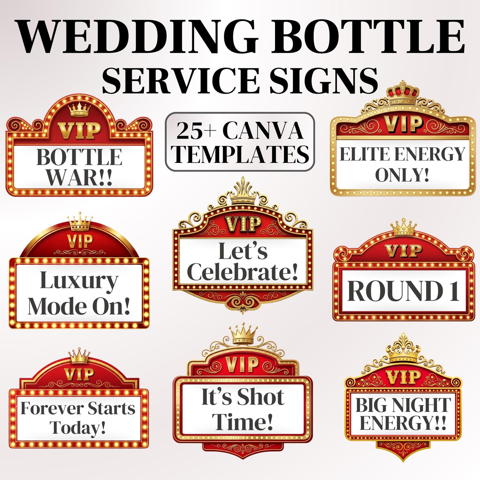 Custom Wedding Bottle Service Marquee Sign, Bottle Service Sign ...