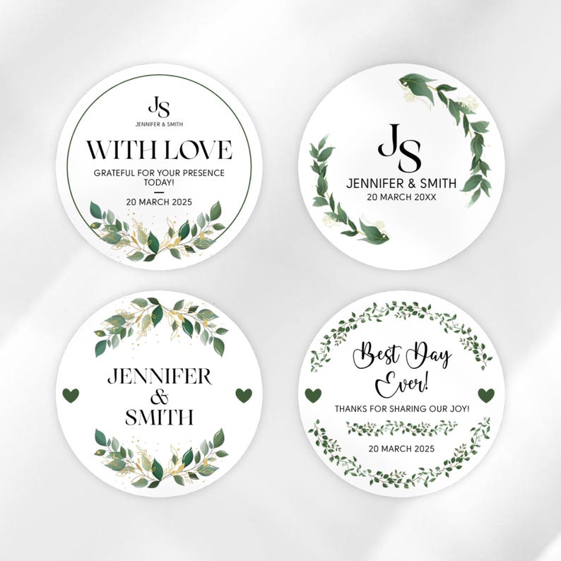 Wedding Stickers Bundle, Wedding Favor Stickers, Floral Wedding Labels ...