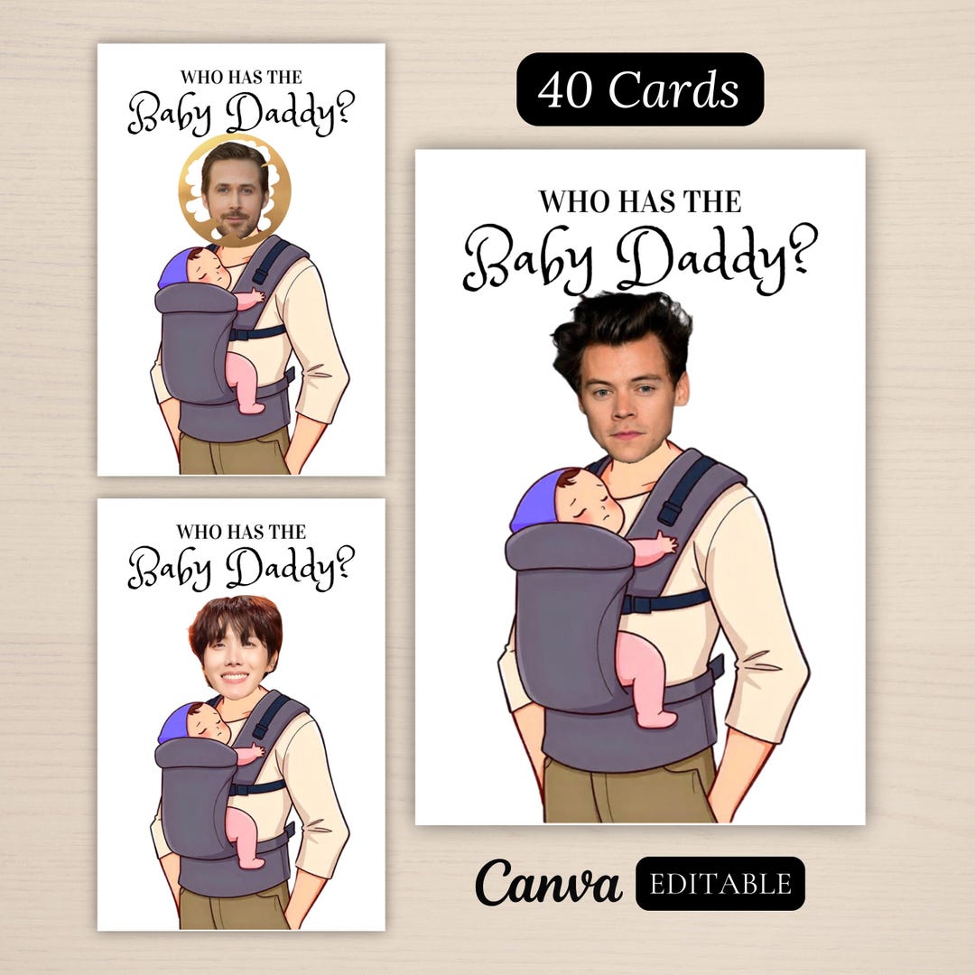 Who Has the Baby Daddy, Printable Baby Shower Game, Find Daddy Scratch ...