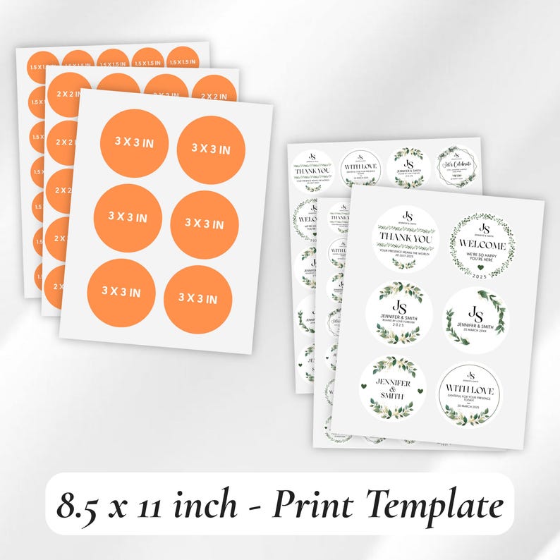 Wedding Stickers Bundle, Wedding Favor Stickers, Floral Wedding Labels ...