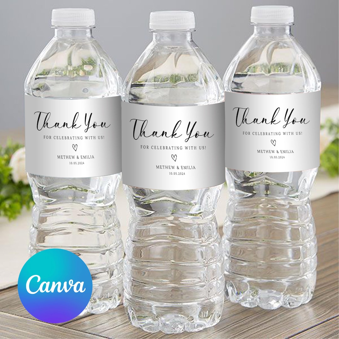 Wedding Water Bottle Label, Printable Wedding Water Bottle Stickers ...