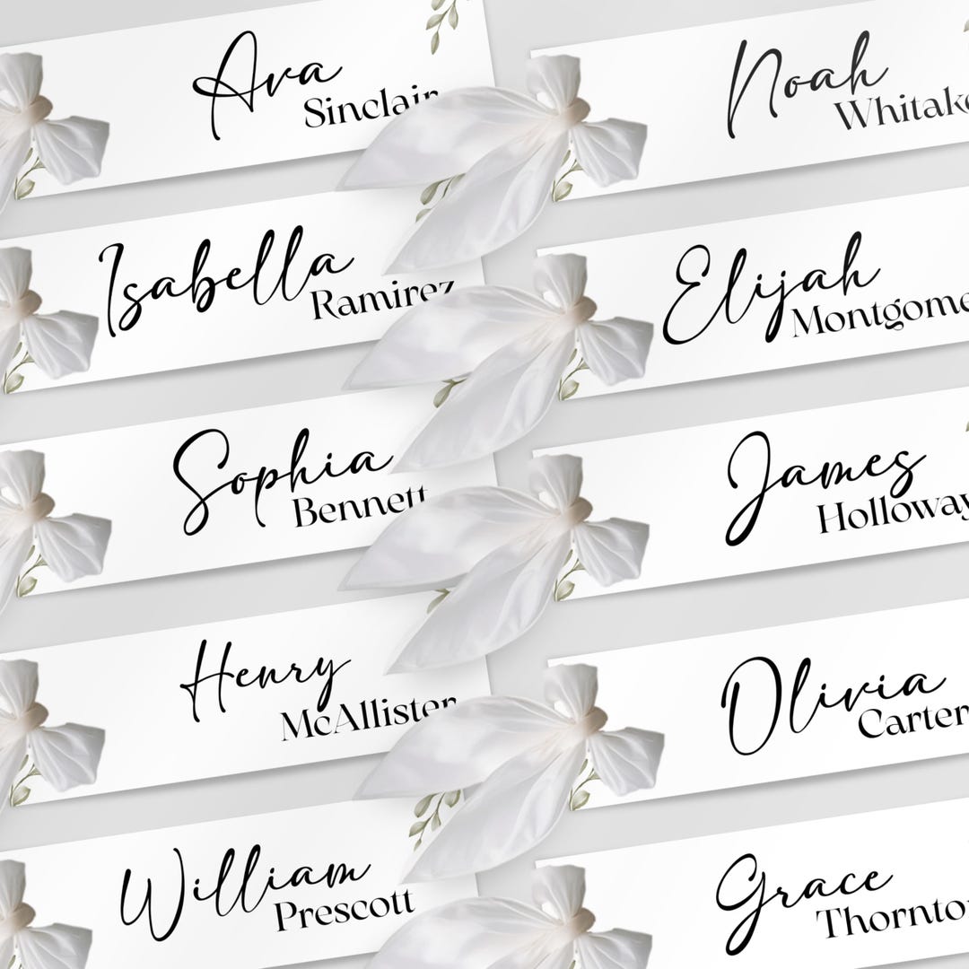 Editable Name Cards for Wedding, Wedding Name Place Cards, Seating Name ...