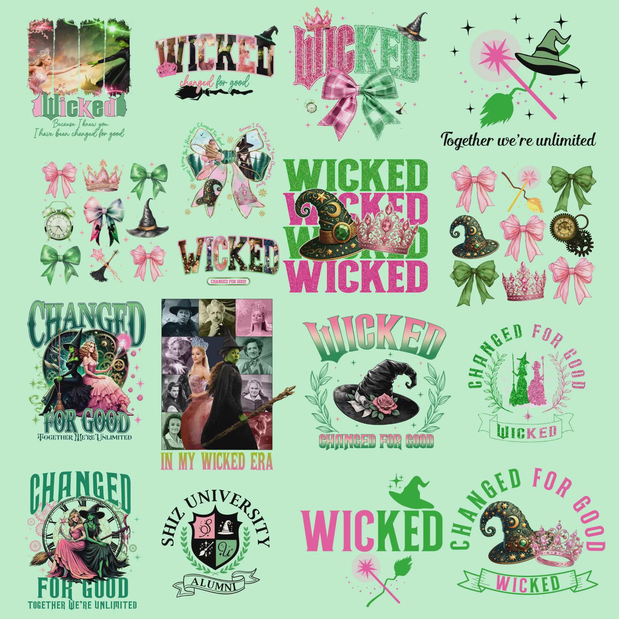 Wicked Svg Bundle: Movie Emblem, Pink & Green Svg, Witch Vintage ...