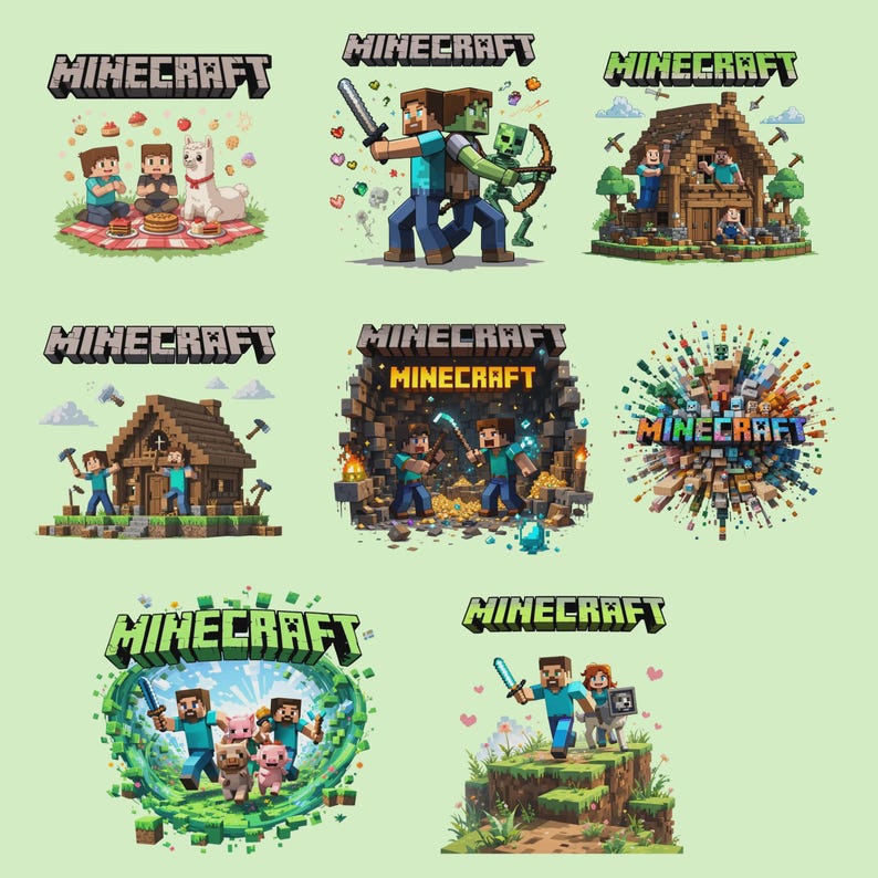 1500+ Minecraft PNG SVG Mega Bundle | Minecraft Characters, Alphabet ...