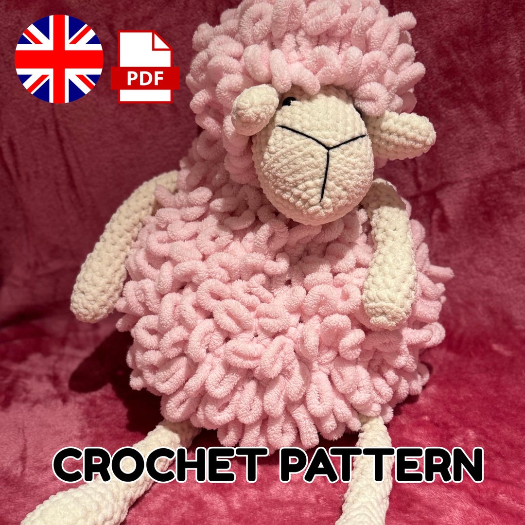 Sheep Crochet Pattern PDF Cute Pink | Amigurumi Fluffy Lamb Toy Pattern ...