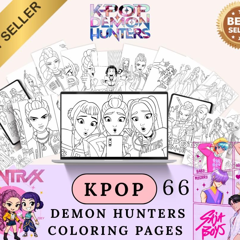 Kpop demon hunter rumi démon coloring pages - Etsy Canada