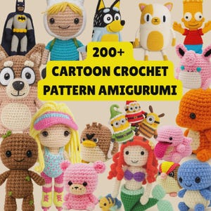 200+ Cartoon Crochet PATTERN Set Amigurumi Bundle Movie Princess ...