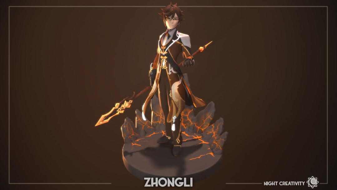 Zhongli Model V2 Genshin Impact Figure Digital Stl - Etsy