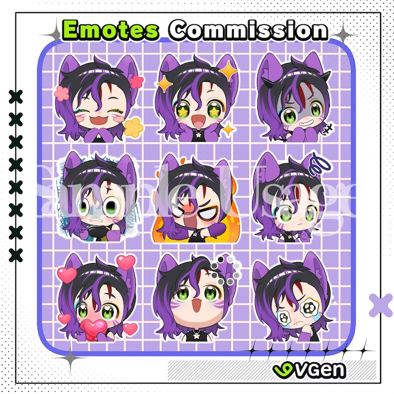 Chibi Emote Base Pack | Twitch & Vtuber Kawaii Expressions ...