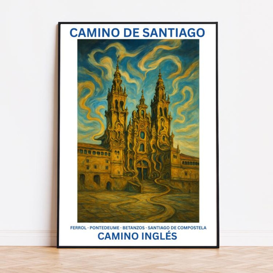 Camino De Santiago Poster: English Route - Salvador Dali Style ...