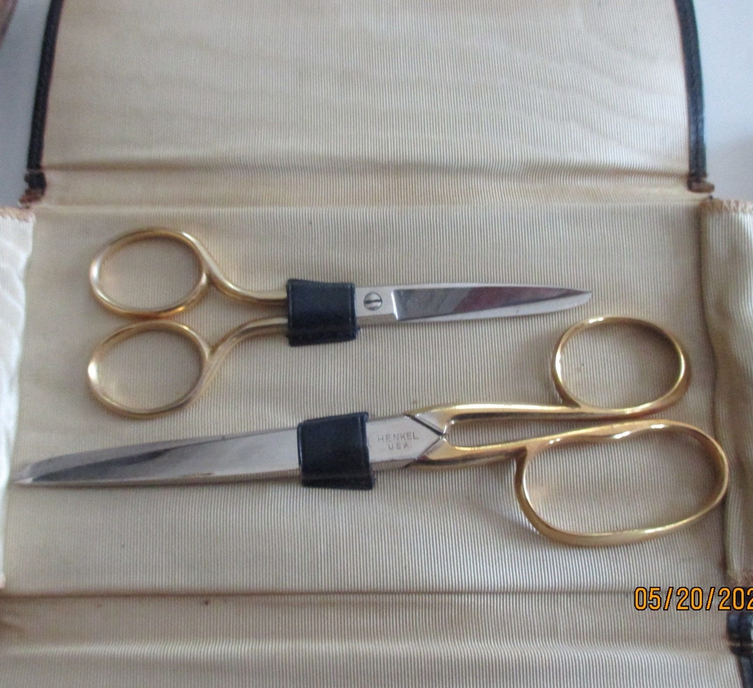 Vintage Henkel Scissors Rumpp Leather Case Antique Scissor - Etsy