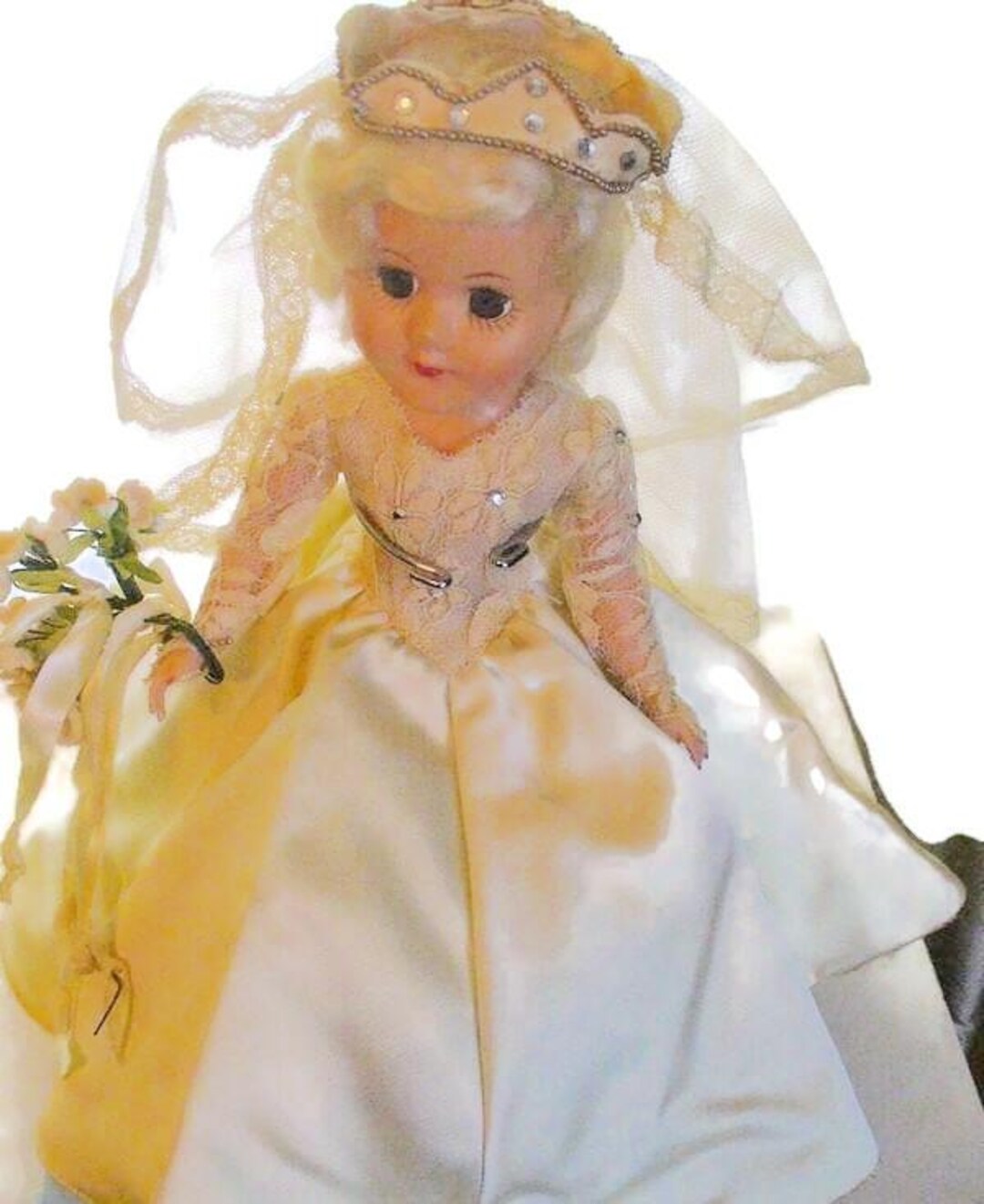 Vintage Bride Doll Weddings Brides Satin Wedding Dress Veils Bride 11 ...