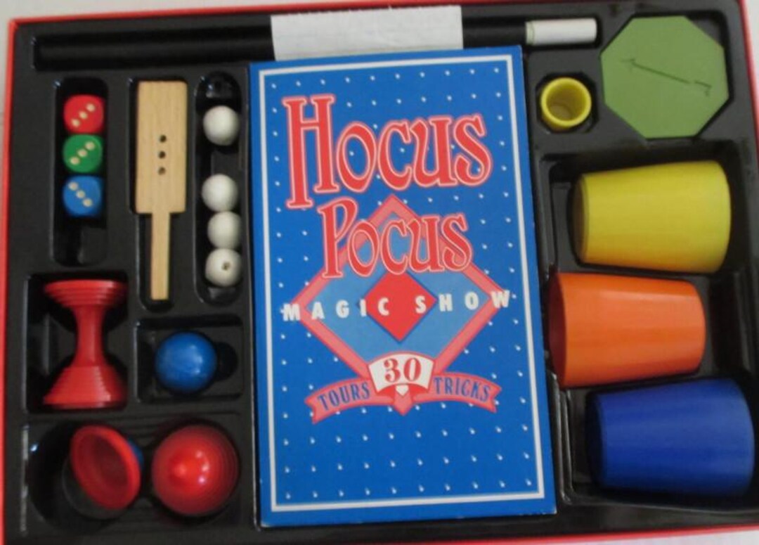 Kid's Hocus Pocus Magic Show Kit 1991 30 Tours Tricks Multilingual ...