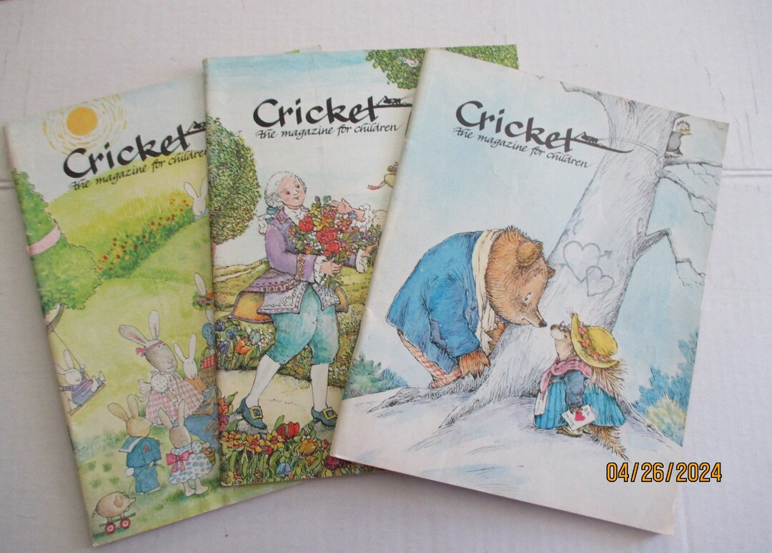 Three Vintage Cricket Magazines for Children 1984 Issues Stories Games ...