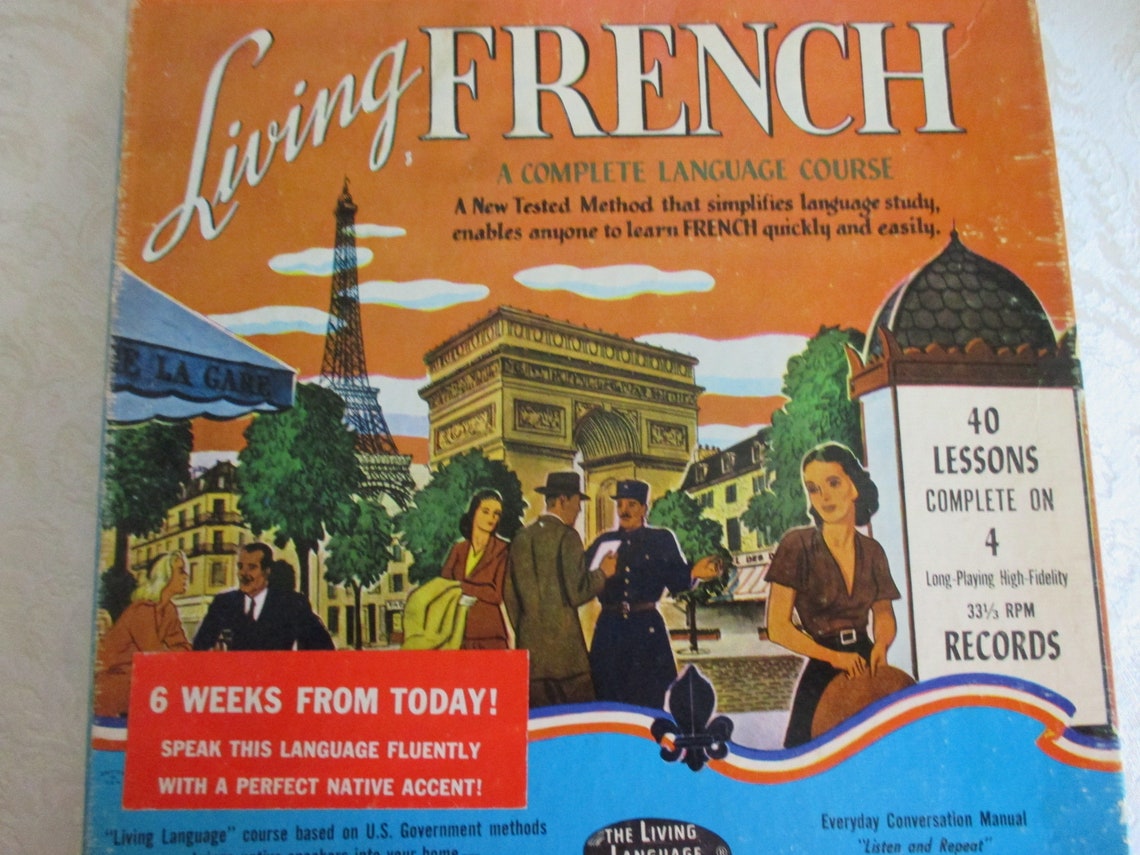 French Language Records Four Record Set Living French Living | Etsy