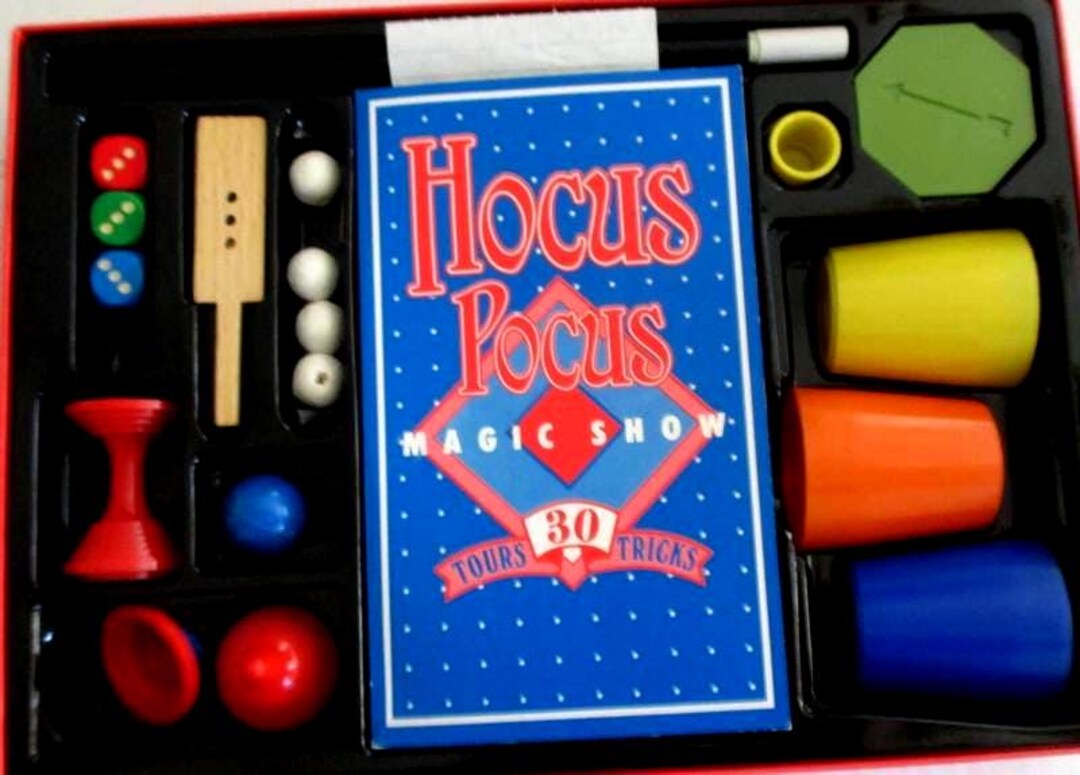 Vintage Hocus Pocus Magic Show Kit 1991 30 Tours Tricks Multilingual ...