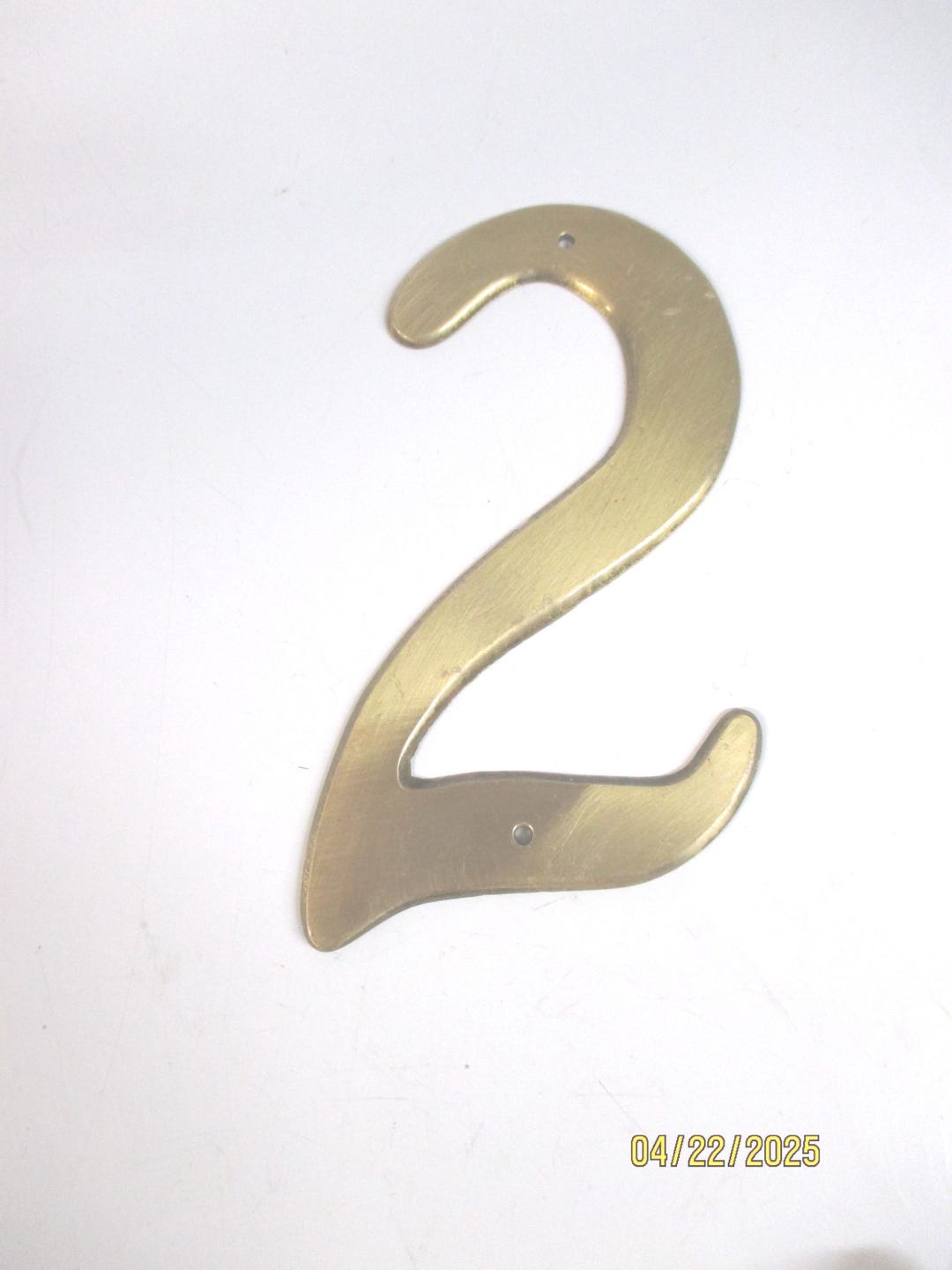 Solid Brass House Number 2 Brushed Finish Reclaimed House Address ...