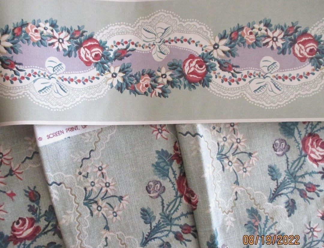 Waverly Fabric Wallpaper Border Provencial Estate Helena Light Green ...