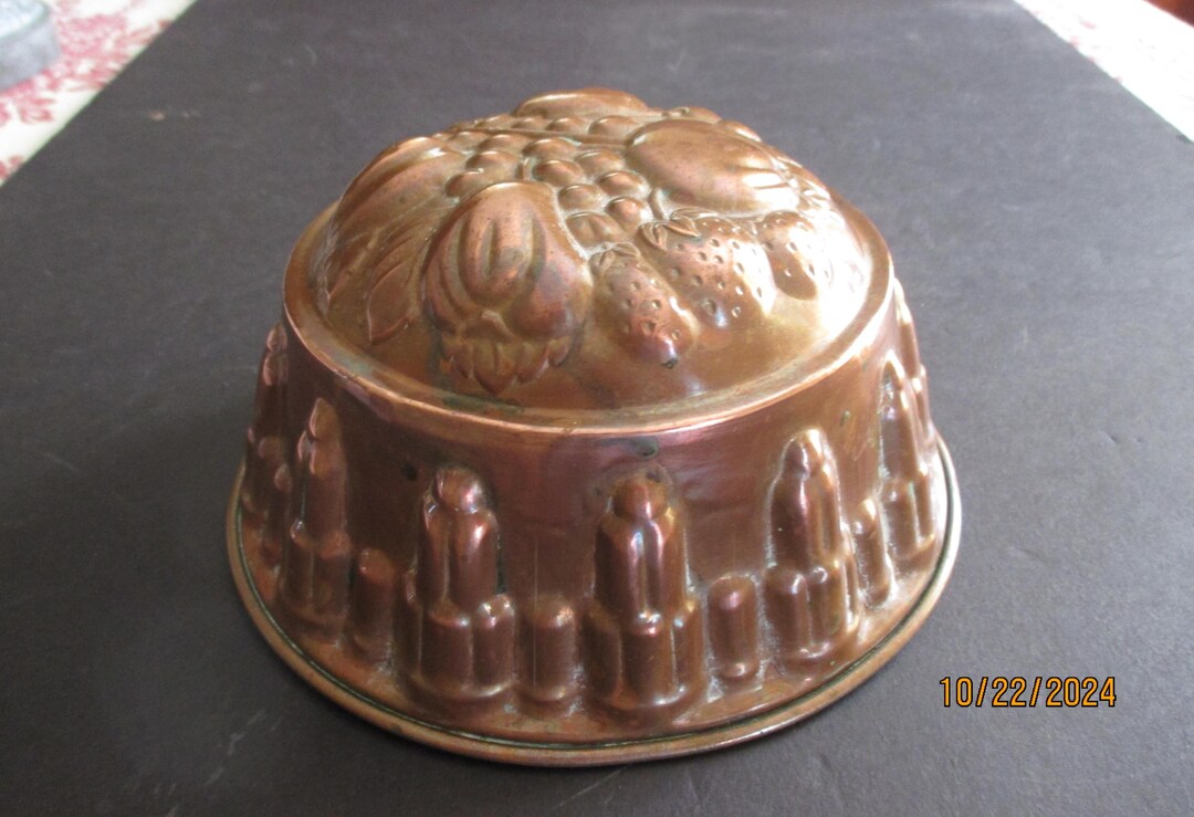 Copper Mold Tin Lined Vintage Cake Jello Molds Decorative Fluted ...