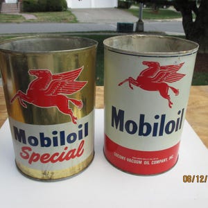 Vintage Mobil Oil 5 Quart Cans Automotive Collectibles - Etsy