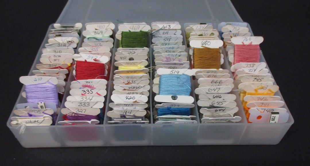 DMC Embroidery Floss Storage Box Numbered Thread Cards Plastic Case ...