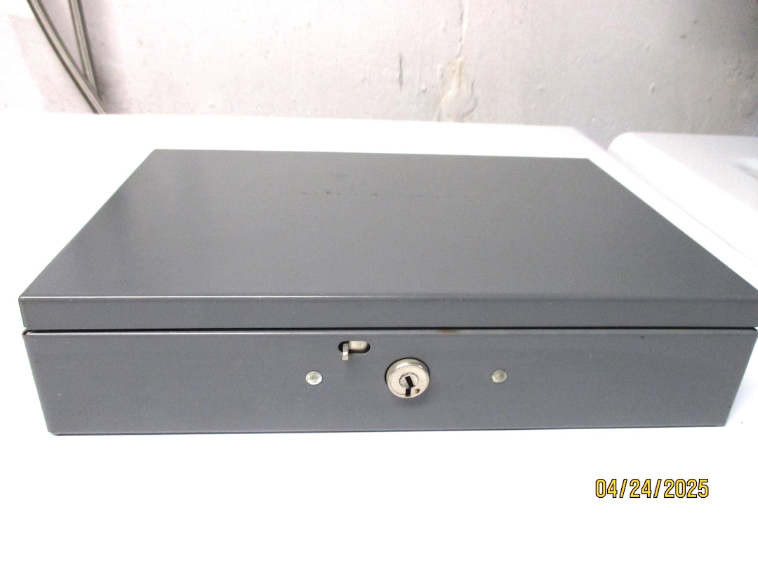 Steel Cash Drawer Box Steelmaster Atapco Removable Change Tray Vintage ...