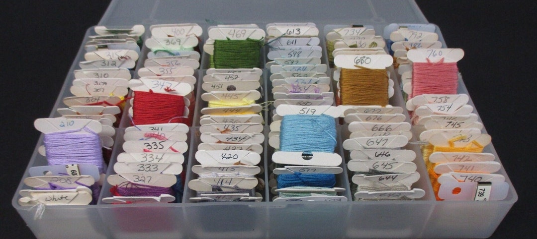 DMC Embroidery Floss Storage Box Numbered Thread Cards Plastic Case ...