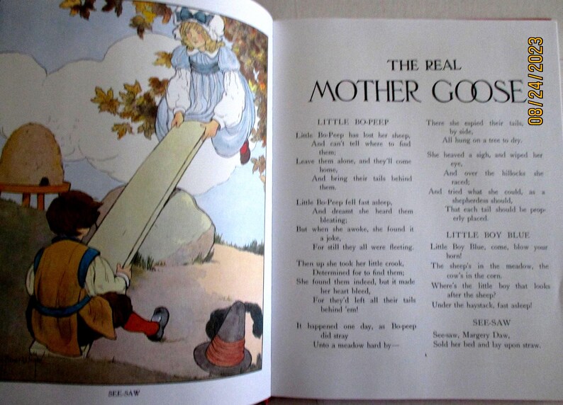 The Real Mother Goose Nursery Rhymes Blanche Fisher Wright 1992 Edition ...