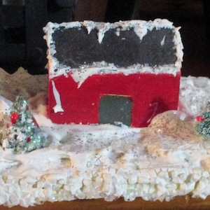 Miniature Wooden House Winter Snow Scene Setting Vintage Hand - Etsy