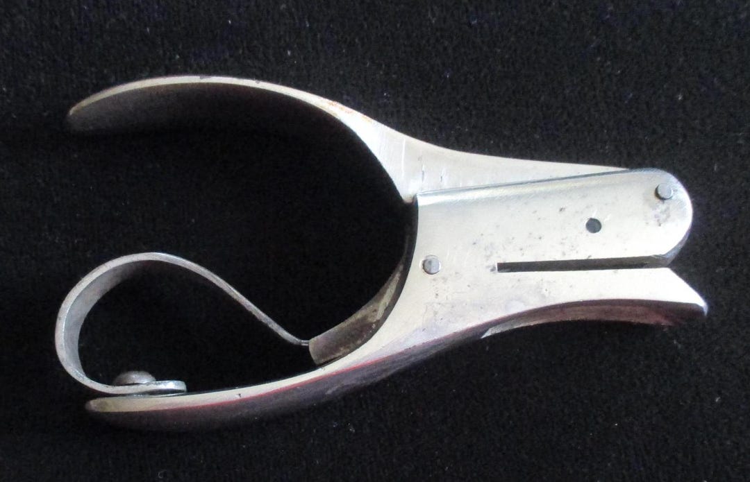 Rare 312 Antique Steel Railroad Conductor's Slotted Ticket Hole Punch R ...