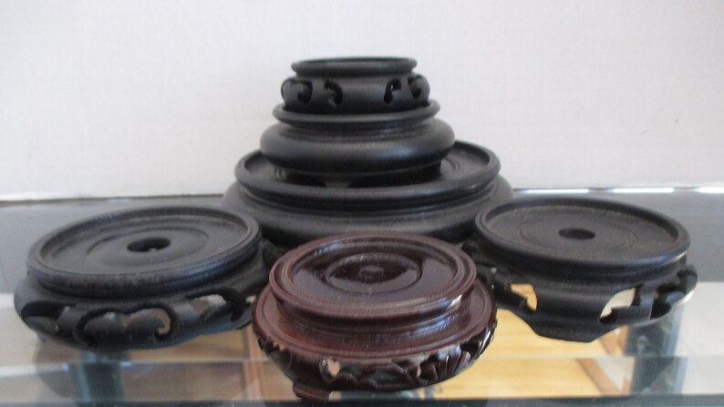 Six Assorted Wooden Lamp Vase Bases Vintage Display Pedestals - Etsy