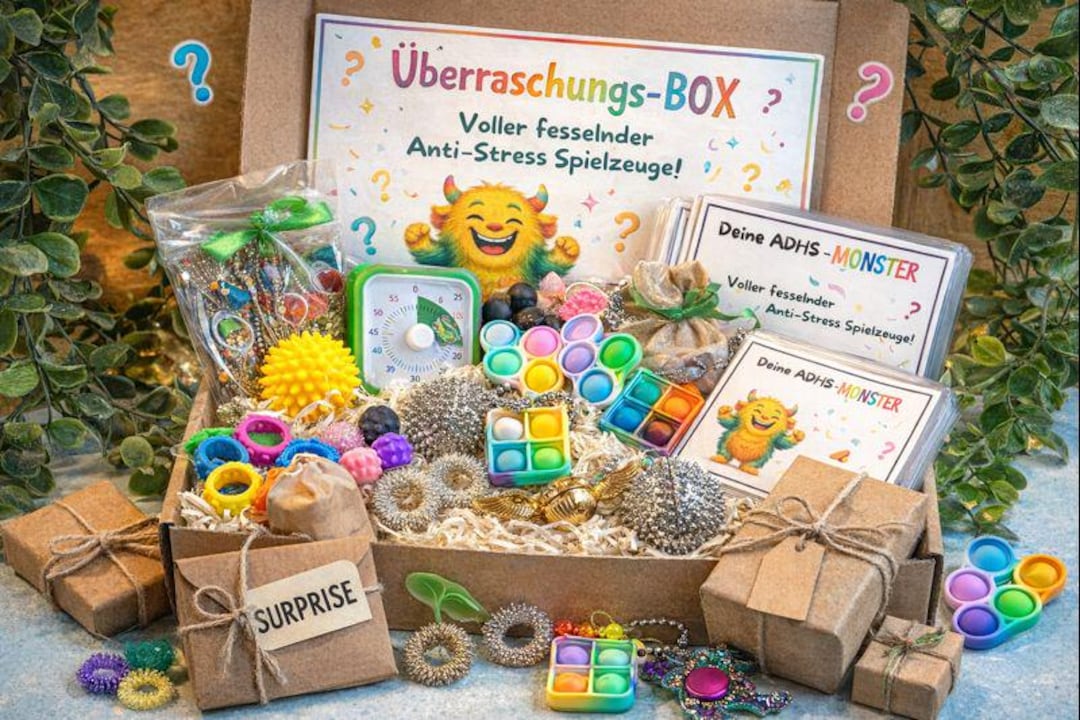 Surprise Box of Anti-stress Fidget Toys | ADHD Gift | Sensory Toys for ...
