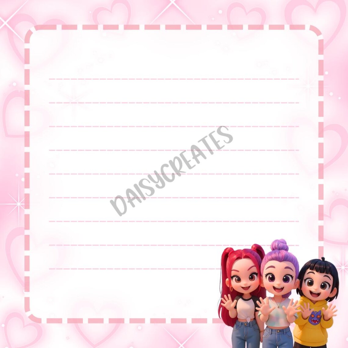 Kpop Square Notepad | 14 Designs, Canva Template | Memo Pad(instant ...