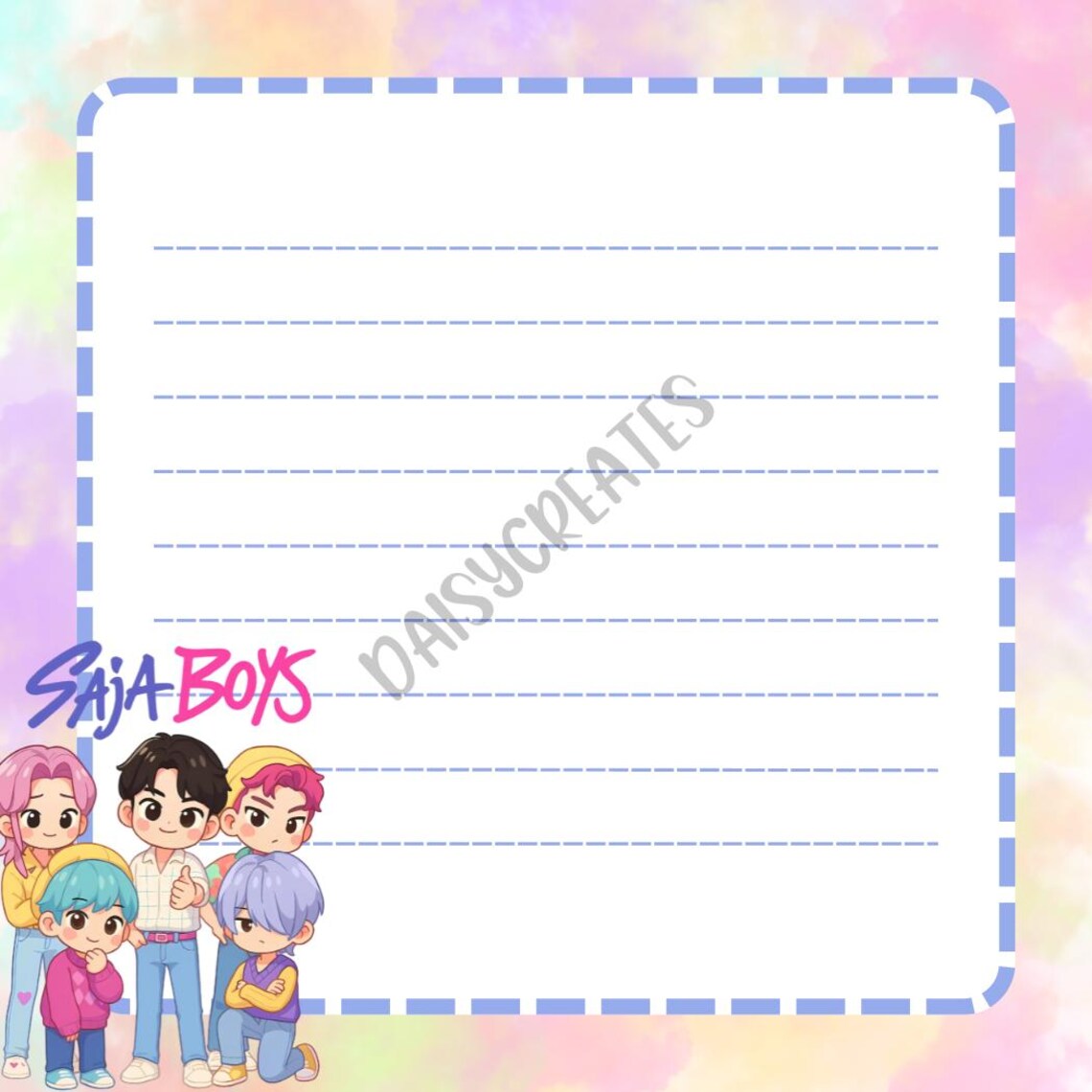 Kpop Square Notepad | 14 Designs, Canva Template | Memo Pad(instant ...