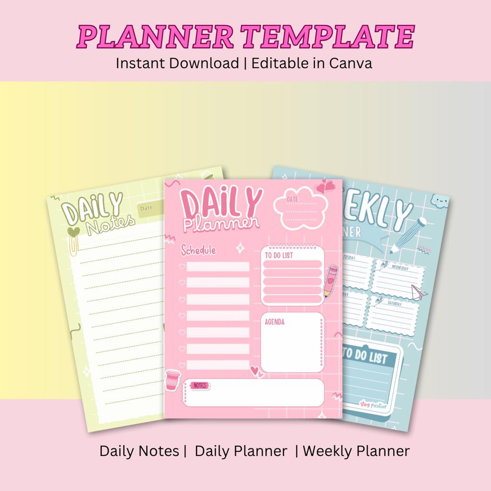 Pastel Monthly Planner | Weekly Planner | Daily Notes | Digital ...