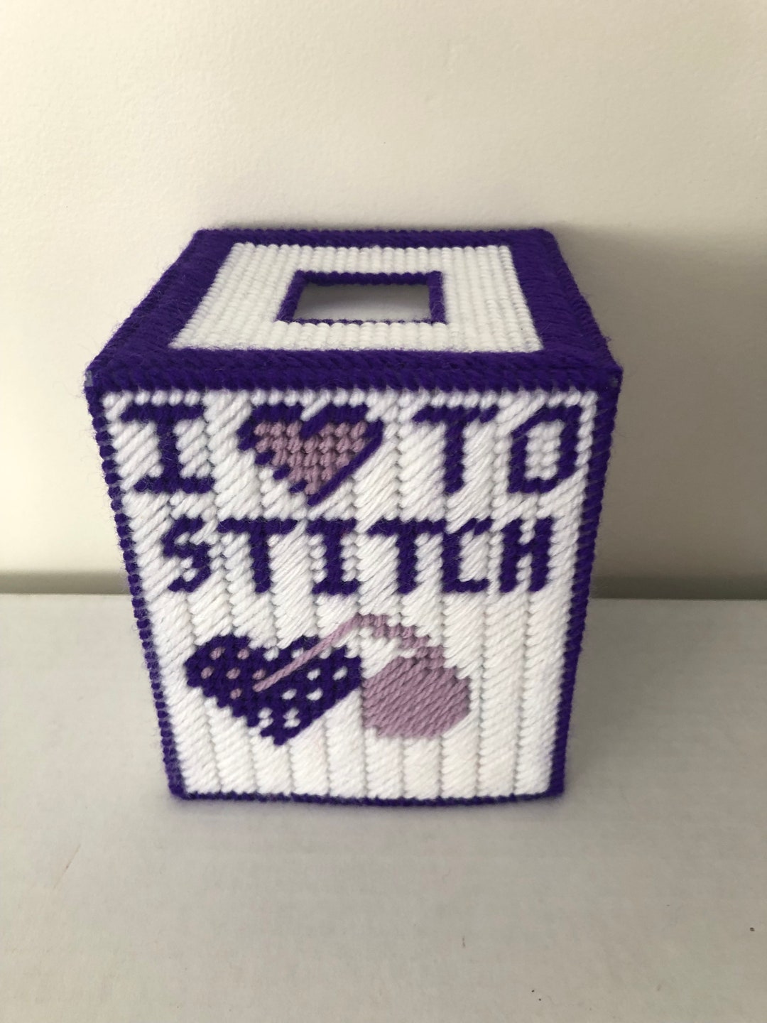 I Love to Stitch Tissue Box Cover - Etsy