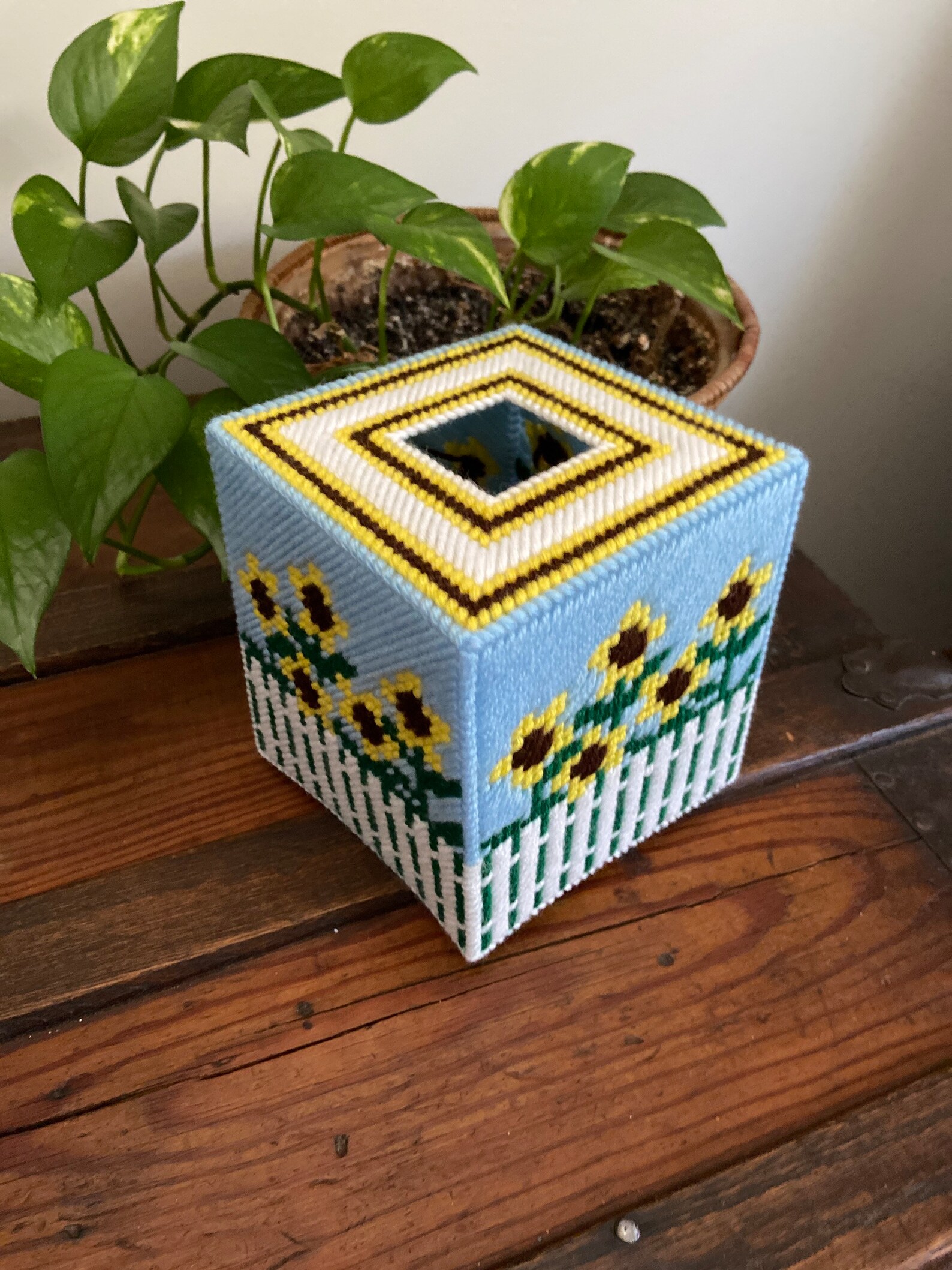 Sunflower Tissue Box Cover - Etsy