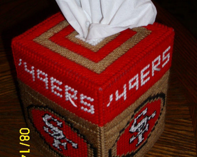 San Francisco 49ERS Plastic Canvas Tissue Box Cover - Etsy