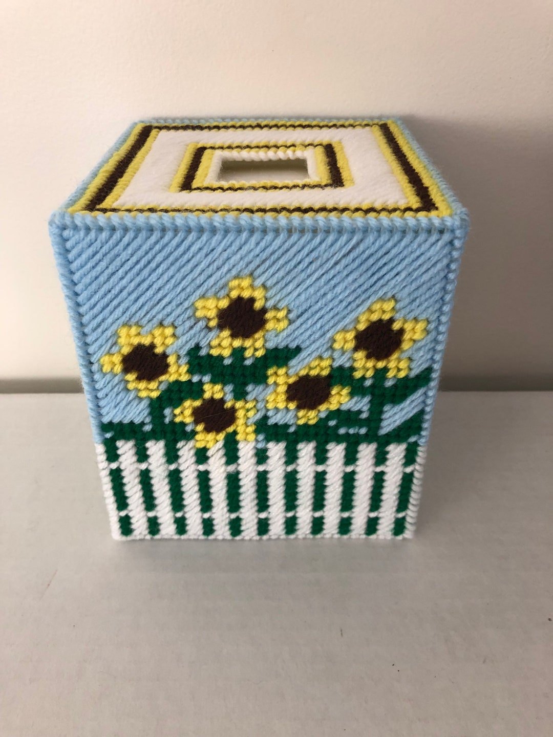 Sunflower Tissue Box Cover - Etsy