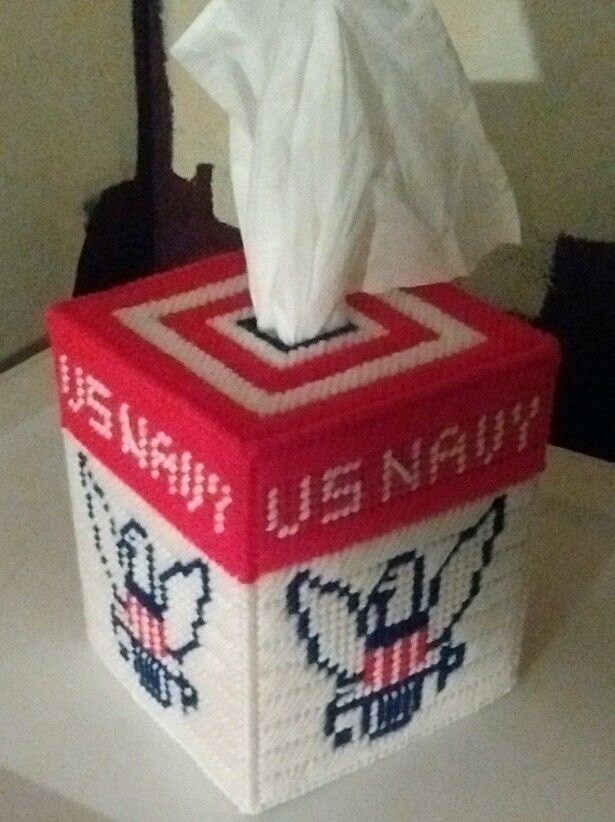 US Navy Plastic Canvas Tissue Box Cover - Etsy