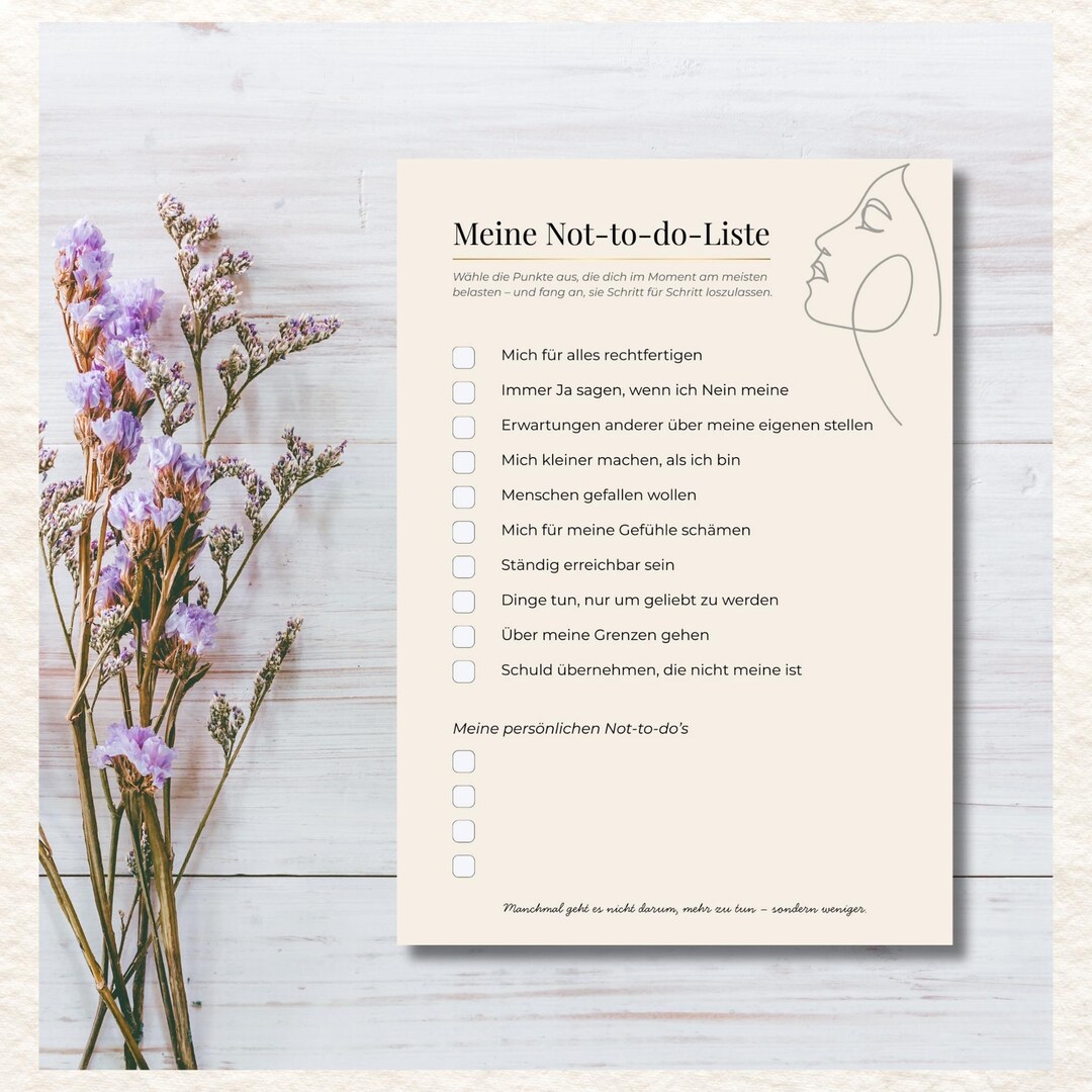 My Not-to-do List | Printable Worksheet PDF & JPG | Strengthen Self ...