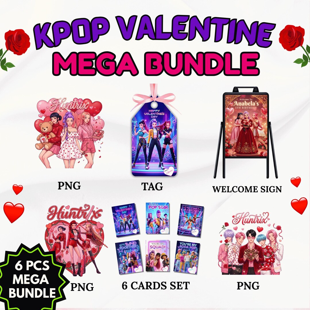 Kpop Valentine's Day Mega Bundle, Cards, Pngs, Welcome Sign - Etsy UK