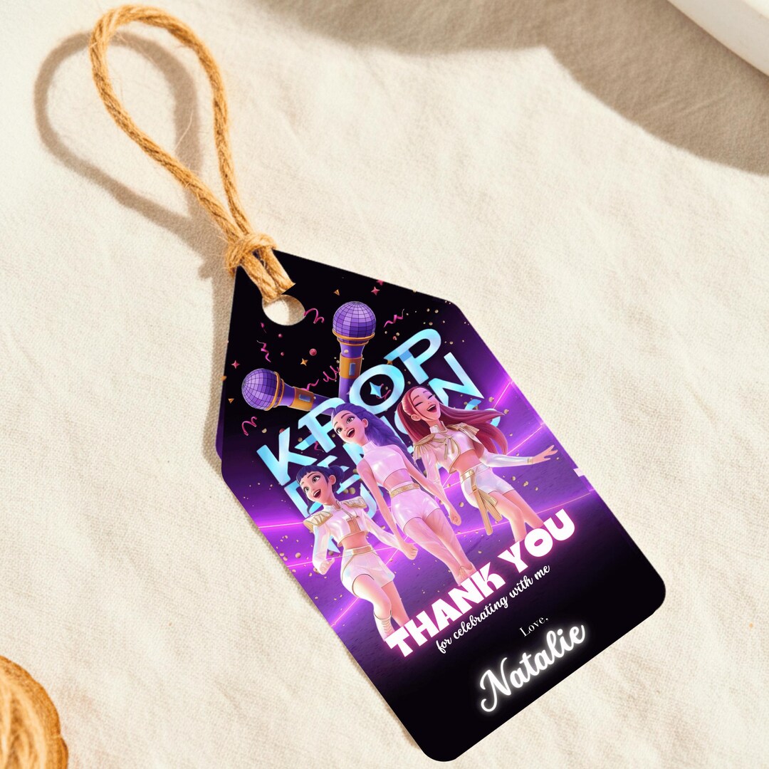 Kpop Thank You Tags, Anime Girls Gift Tag, Demon Hunter Party Favor ...
